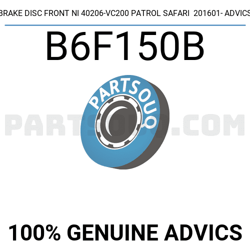 BRAKE DISC FRONT NI 40206-VC200 PATROL SAFARI 201601- ADVICS B6F150B ...