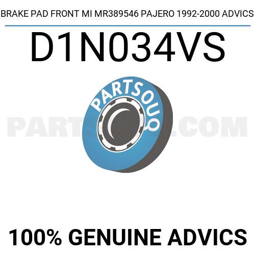 BRAKE PAD FRONT MI MR389546 PAJERO 1992-2000 ADVICS D1N034VS | ADVICS ...