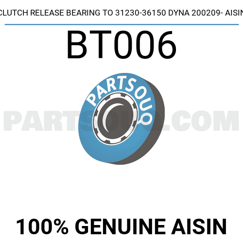 CLUTCH RELEASE BEARING TO 31230-36150 DYNA 200209- AISIN BT006 | AISIN ...