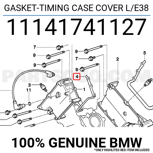 GASKET-TIMING CASE COVER L/E38 11141741127 | BMW Parts | PartSouq