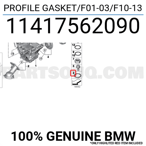 PROFILE GASKET/F01-03/F10-13 11417562090 | BMW Parts | PartSouq
