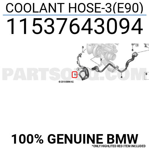 COOLANT HOSE-3(E90) 11537643094 | BMW Parts | PartSouq