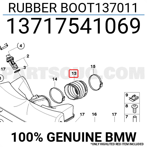 RUBBER BOOT137011 13717541069 | BMW Parts | PartSouq