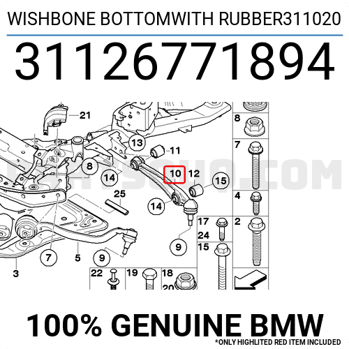 WISHBONE W BUSH RH/E70/71/X5 31126771894 | BMW Parts | PartSouq
