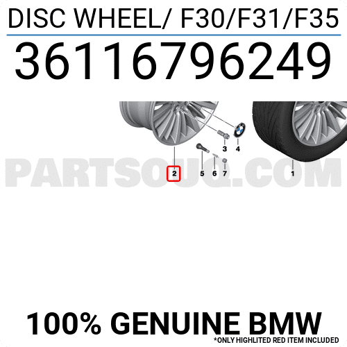DISC WHEEL/ F30/F31/F35 36116796249 | BMW Parts | PartSouq