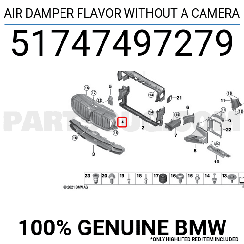 AIR DAMPER FLAVOR WITHOUT A CAMERA 51747497279 | BMW Parts | PartSouq