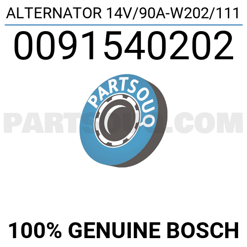 ALTERNATOR 14V/90A-W202/111 0091540202 | Bosch Parts | PartSouq