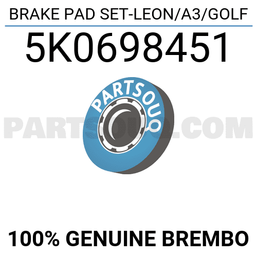 BRAKE PAD SET-LEON/A3/GOLF 5K0698451 | Brembo Parts | PartSouq