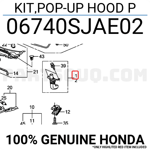 KIT,POP-UP HOOD P 06740SJAE02 | Honda Parts | PartSouq
