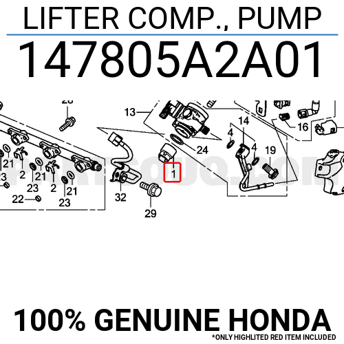 LIFTER COMP., PUMP 147805A2A01 | Honda Parts | PartSouq
