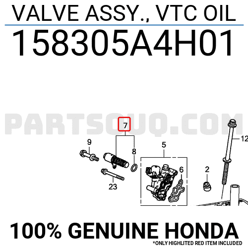 VALVE ASSY., VTC OIL 158305A4H01 | Honda Parts | PartSouq