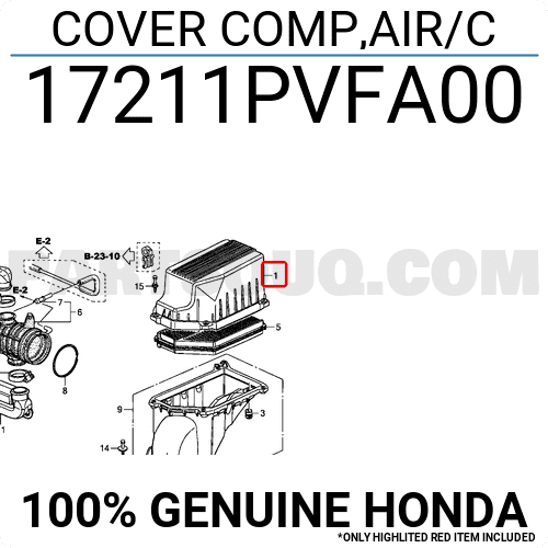 COVER COMP,AIR/C 17211PVFA00 | Honda Parts | PartSouq