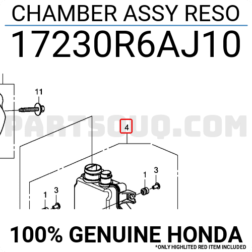 CHAMBER ASSY RESO 17230R6AJ10 | Honda Parts | PartSouq