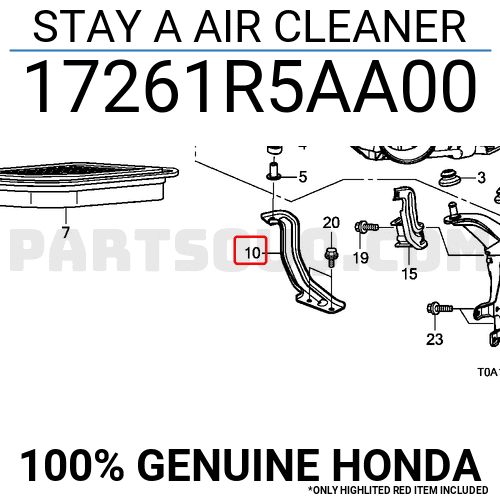 STAY A AIR CLEANER 17261R5AA00 | Honda Parts | PartSouq