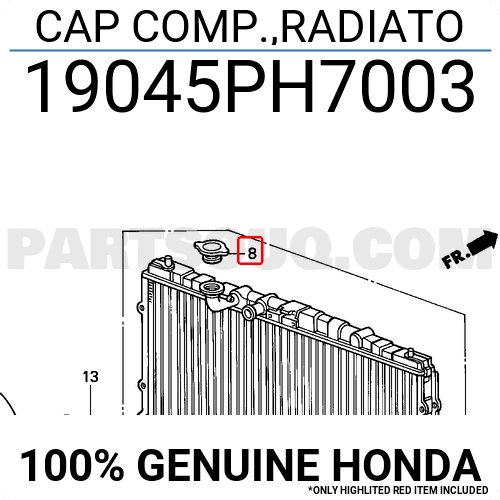 CAP COMP.,RADIATO 19045PH7003 | Honda Parts | PartSouq