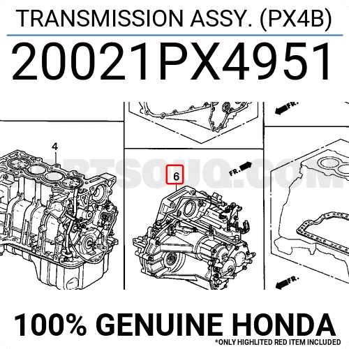 TRANSMISSION ASSY. (PX4B) 20021PX4951 | Honda Parts | PartSouq