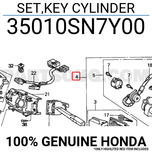 SET,KEY CYLINDER 35010SN7Y00 | Honda Parts | PartSouq