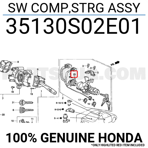 SW COMP,STRG ASSY 35130S02E01 | Honda Parts | PartSouq