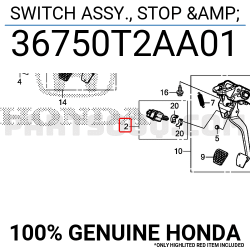 SWITCH ASSY., STOP & 36750T2AA01 | Honda Parts | PartSouq