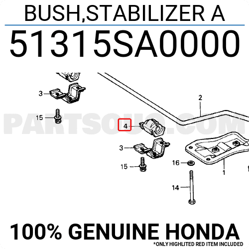 BUSH,STABILIZER A 51315SA0000 | Honda Parts | PartSouq