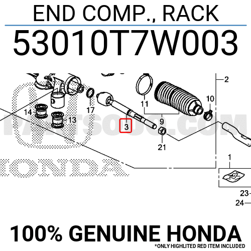 END COMP., RACK 53010T7W003 | Honda Parts | PartSouq