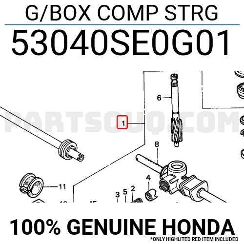G/BOX COMP STRG 53040SE0G01 | Honda Parts | PartSouq