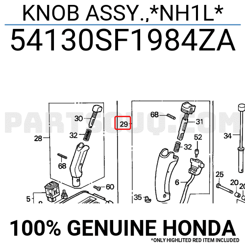 KNOB ASSY.,*NH1L* 54130SF1984ZA | Honda Parts | PartSouq