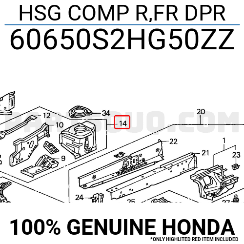 HSG COMP R,FR DPR 60650S2HG50ZZ | Honda Parts | PartSouq