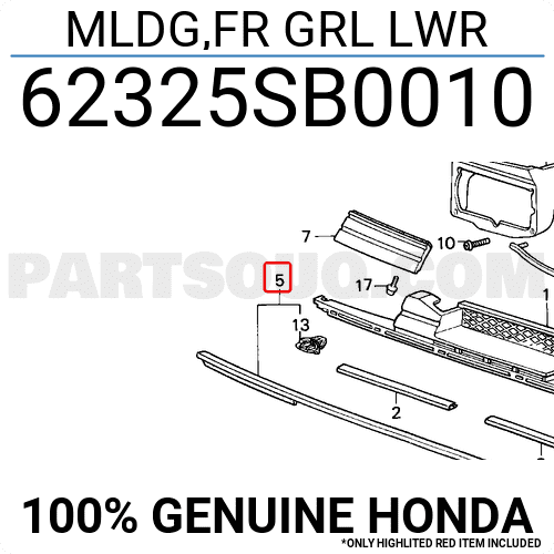 MLDG,FR GRL LWR 62325SB0010 | Honda Parts | PartSouq