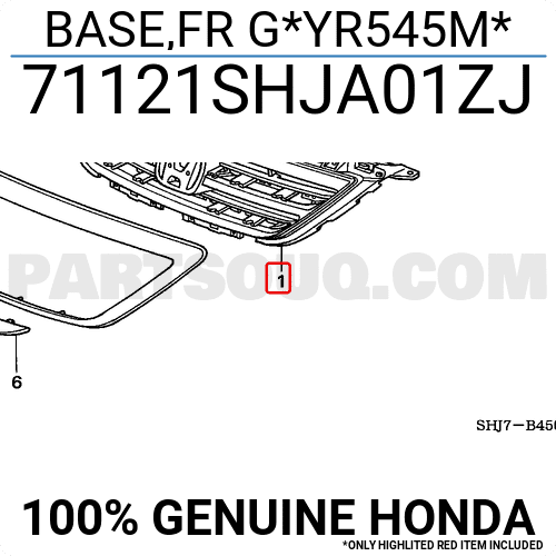 BASE,FR G*YR545M* 71121SHJA01ZJ | Honda Parts | PartSouq