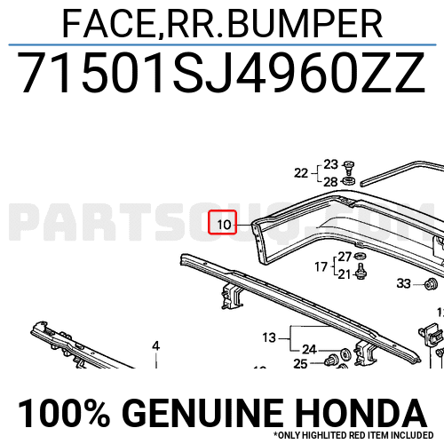 FACE,RR.BUMPER 71501SJ4960ZZ | Honda Parts | PartSouq