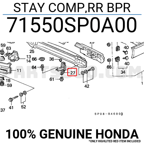 STAY COMP,RR BPR 71550SP0A00 | Honda Parts | PartSouq