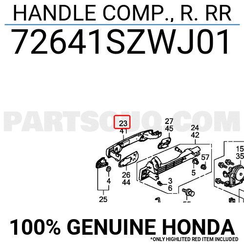 HANDLE COMP., R. RR 72641SZWJ01 | Honda Parts | PartSouq