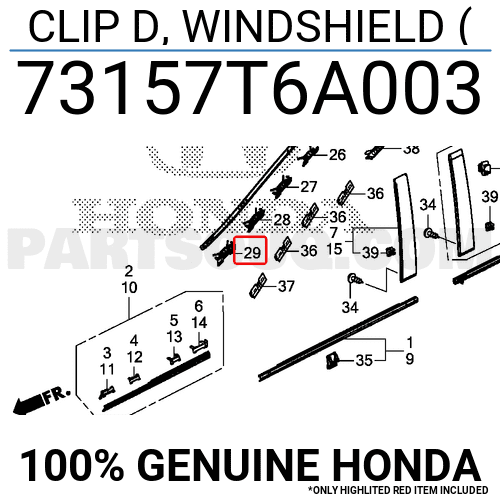 CLIP D, WINDSHIELD ( 73157T6A003 | Honda Parts | PartSouq