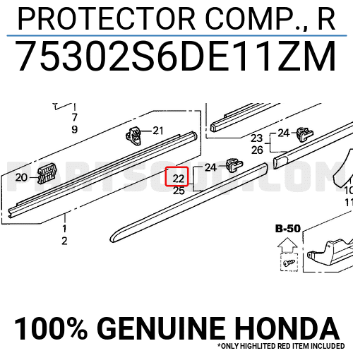 PROTECTOR COMP., R 75302S6DE11ZM | Honda Parts | PartSouq