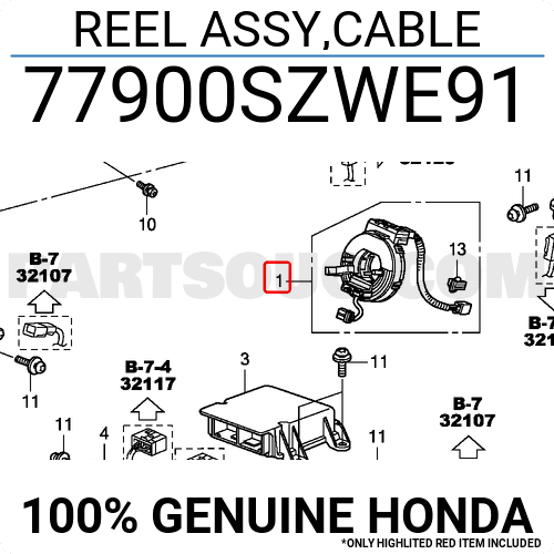 REEL ASSY,CABLE 77900SZWE91 | Honda Parts | PartSouq