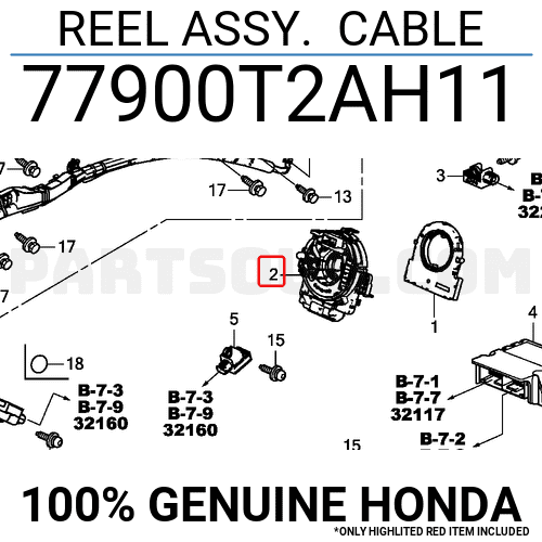 REEL ASSY. CABLE 77900T2AH11 | Honda Parts | PartSouq