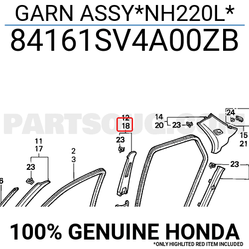 GARN ASSY*NH220L* 84161SV4A00ZB | Honda Parts | PartSouq