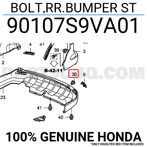 BOLT,RR.BUMPER ST 90107S9VA01 | Honda Parts | PartSouq