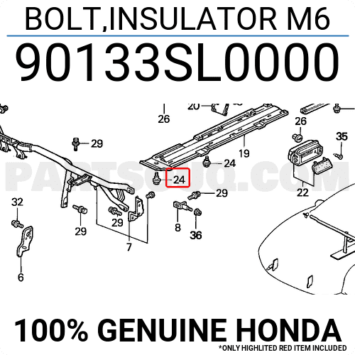 BOLT,INSULATOR M6 90133SL0000 | Honda Parts | PartSouq