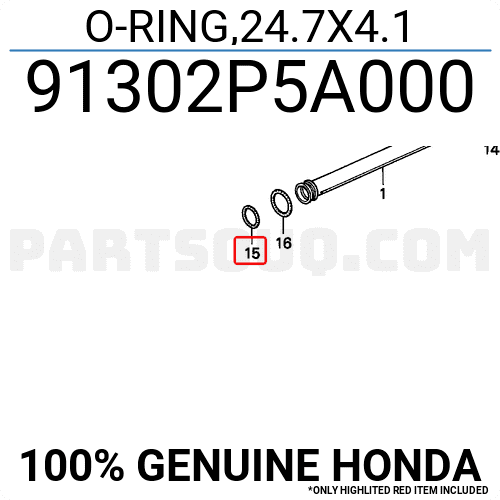O-RING,24.7X4.1 91302P5A000 | Honda Parts | PartSouq