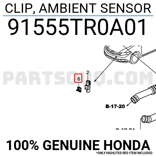 CLIP, AMBIENT SENSOR 91555TR0A01 | Honda Parts | PartSouq