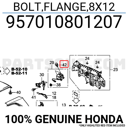 BOLT,FLANGE,8X12 957010801207 | Honda Parts | PartSouq