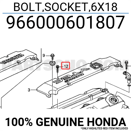 BOLT,SOCKET,6X18 966000601807 | Honda Parts | PartSouq