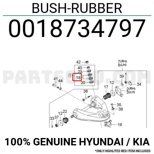 BUSH-RUBBER 0018734797 | Hyundai / KIA Parts | PartSouq