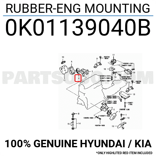 RUBBER-ENG MOUNTING 0K01139040B | Hyundai / KIA Parts | PartSouq