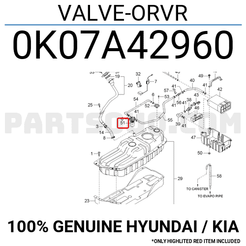 VALVE-ORVR 0K07A42960 | Hyundai / KIA Parts | PartSouq