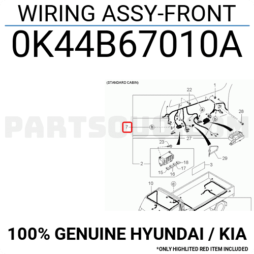 WIRING ASSY-FRONT 0K44B67010A | Hyundai / KIA Parts | PartSouq
