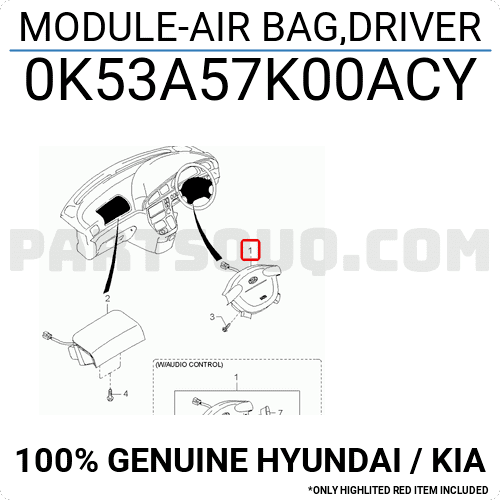 MODULE-AIR BAG,DRIVER 0K53A57K00ACY | Hyundai / KIA Parts | PartSouq