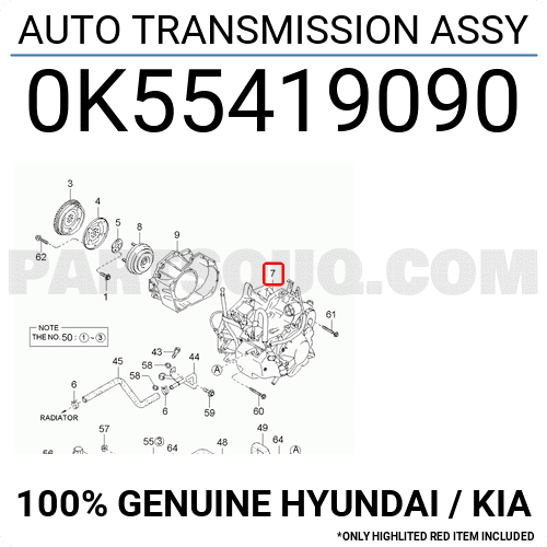 AUTO TRANSMISSION ASSY 0K55419090 | Hyundai / KIA Parts | PartSouq